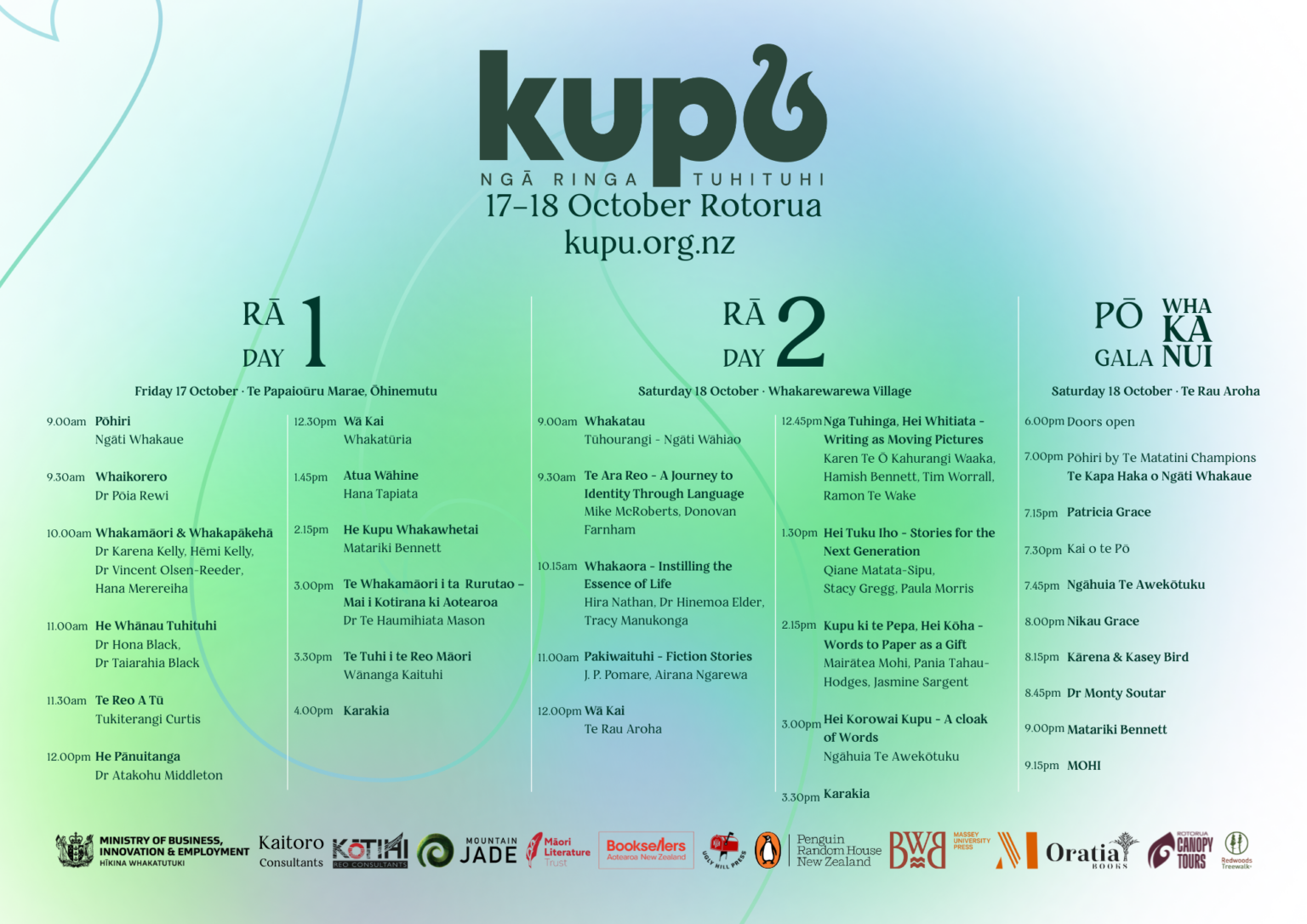 KUPU Māori Writers Festival Programme | New Zealand Society of Authors ...